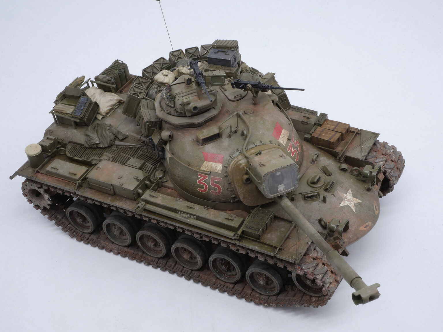 制作依頼品 1/35 TAKOM M48A3 Mod B タコム M48 パットン - Rockken Model プラモデル 完成品 画像 置場